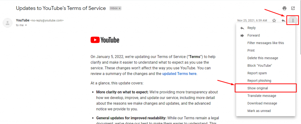 How to View Email Header in Gmail?
